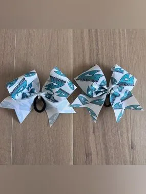 Accessories | Cheer Sport Sharks Bows Never Worn 2 | Poshmark